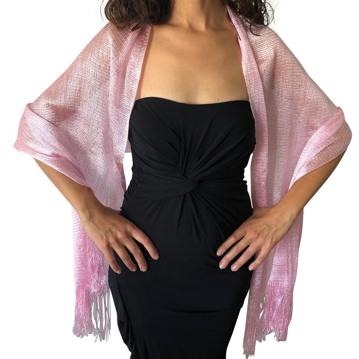 Light Pink Shimmer Shawl – Central Chic